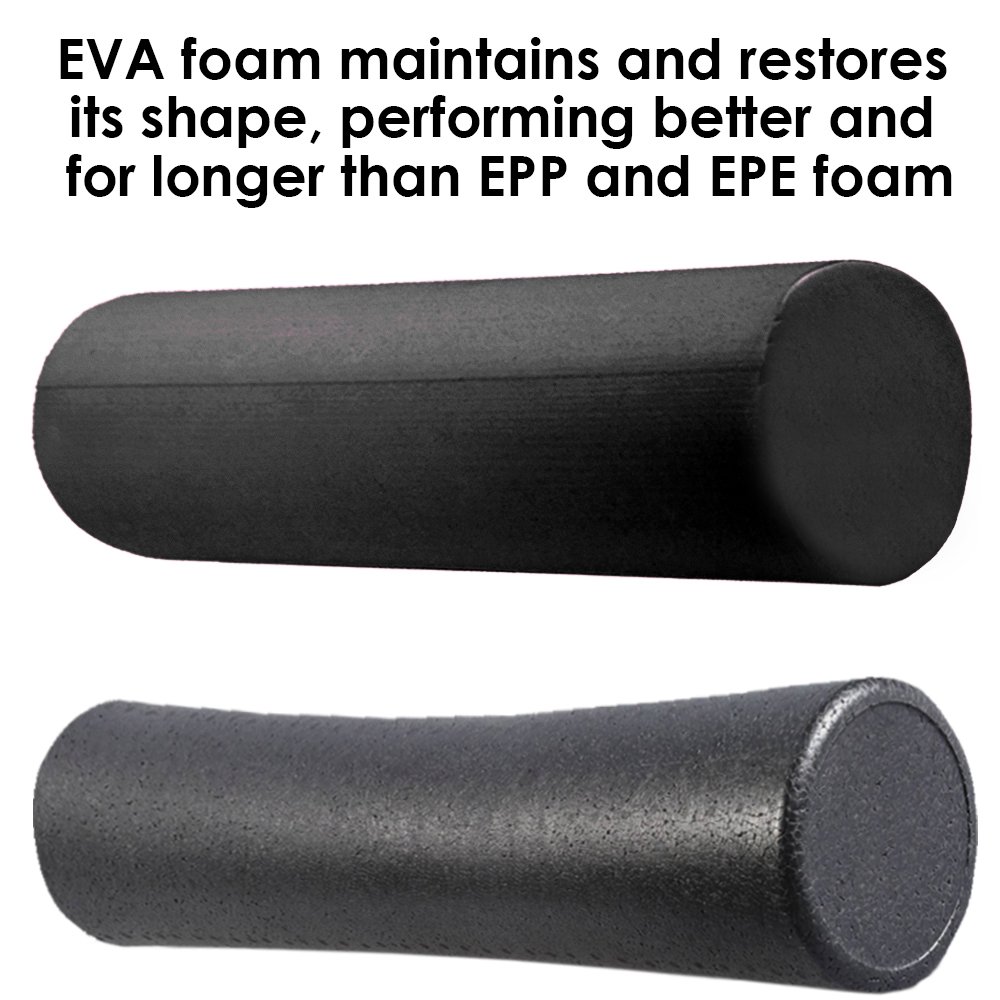 Crown Sporting Goods 36" x 6" Premium EVA Foam Roller β Firm, Dense, and Shape-Restoring (Black)