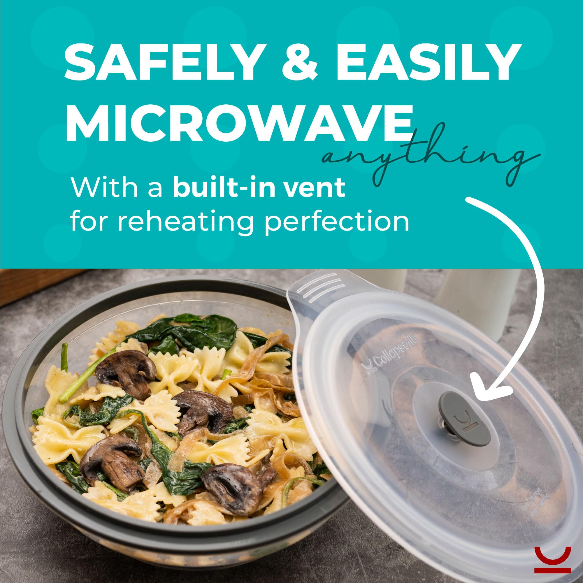 Collapse-it (2) 6-Cup Silicone Vegetable Steamers - Collapsible Microwave Safe Cookware Great for Cooking Vegetables - Compact Kitchen Veggie Steamer - Microwaveable Food Containers (Blue)