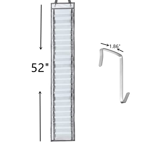 Vinyl Storage Organizer,Vinyl Roll Holder Wall Mount with Door Hooks,Hanging Organizer Storage with 48 Roll Compartments for Craft Room,Door,Closet (52 Grey)