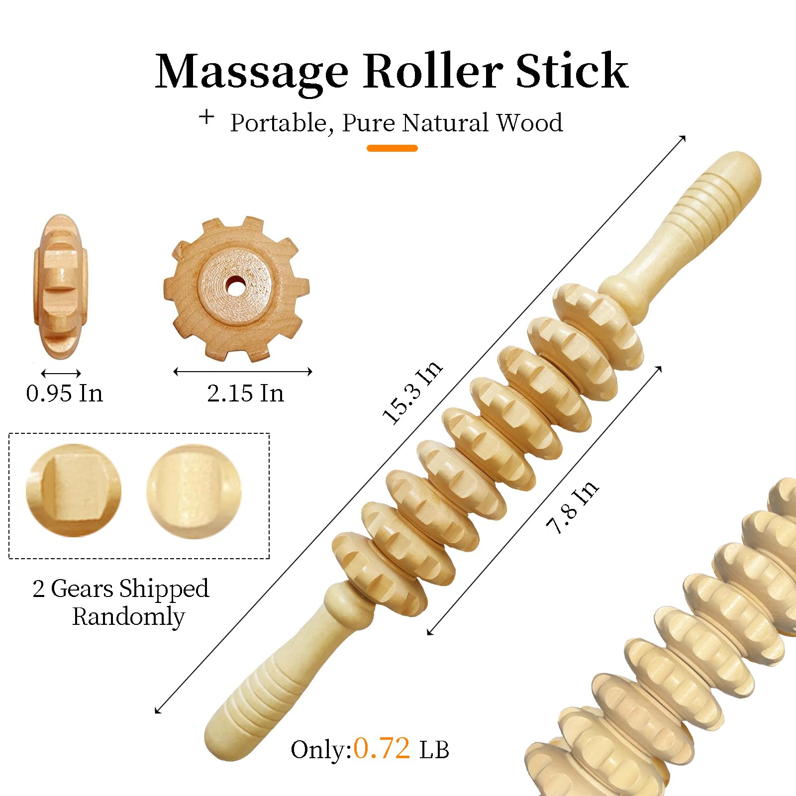 Ctwctr Wood Therapy Massage Tools Manual Massage Roller Stick for Body Sculpting, Maderoterapia Kit- Cellulite Massager for Muscle Pain Relief, Fascia, Cellulite