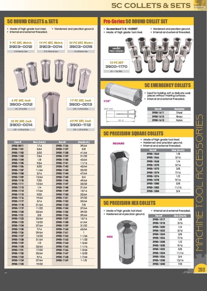 HHIP 3900-1627 5C Expanding Collet, 0.250-0.468"