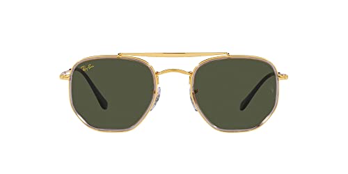 Ray-Ban RB3648M The Marshal II Hexagonal Sunglasses, Legend Gold/Green, 52 mm
