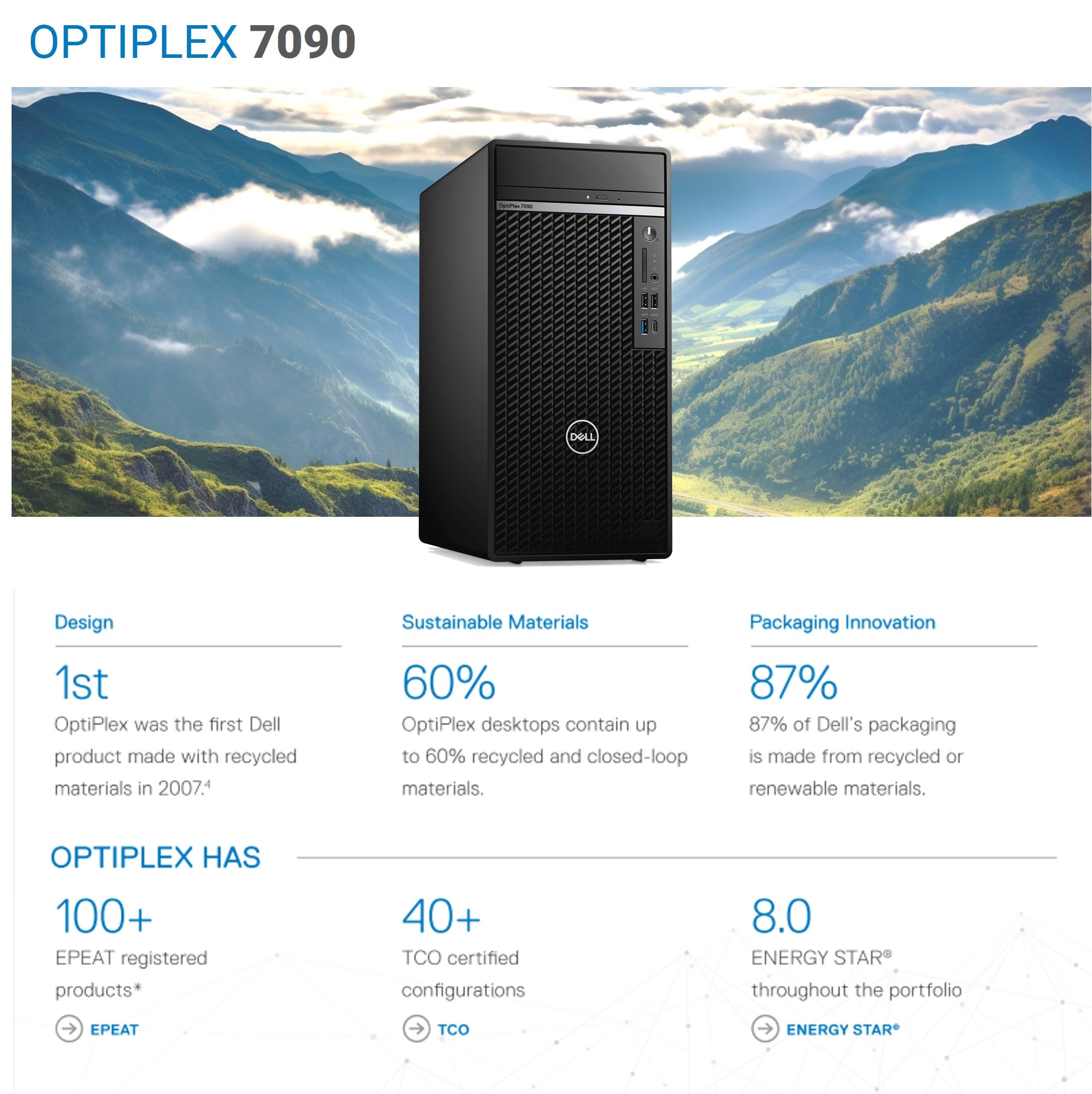 Dell OptiPlex 7000 Series 7090 Tower Business Desktop, Intel Core i7-11700, 32GB RAM, 1TB SSD, DVD-RW, Display Port, Wired Keyboard & Mouse, Wi-Fi, Windows 11 Pro