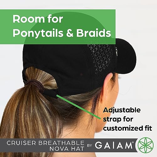 Gaiam Pink Baseball Cap for Women - Cruiser Breathable Nova Design, Lightweight Women's Ball Cap for Long Workouts & Running, Easily Adjustable Trendy Women's Hat with Ponytail Holder, Blush