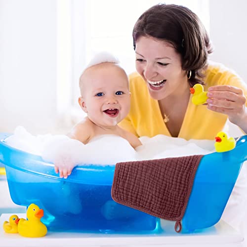 Tallew 8 Pack Baby Burp Cloth Muslin Sets Unisex Bibs Muslin Burp Cloth Cotton Burp Rags Absorbent Soft Burping Cloth(Bright Color)
