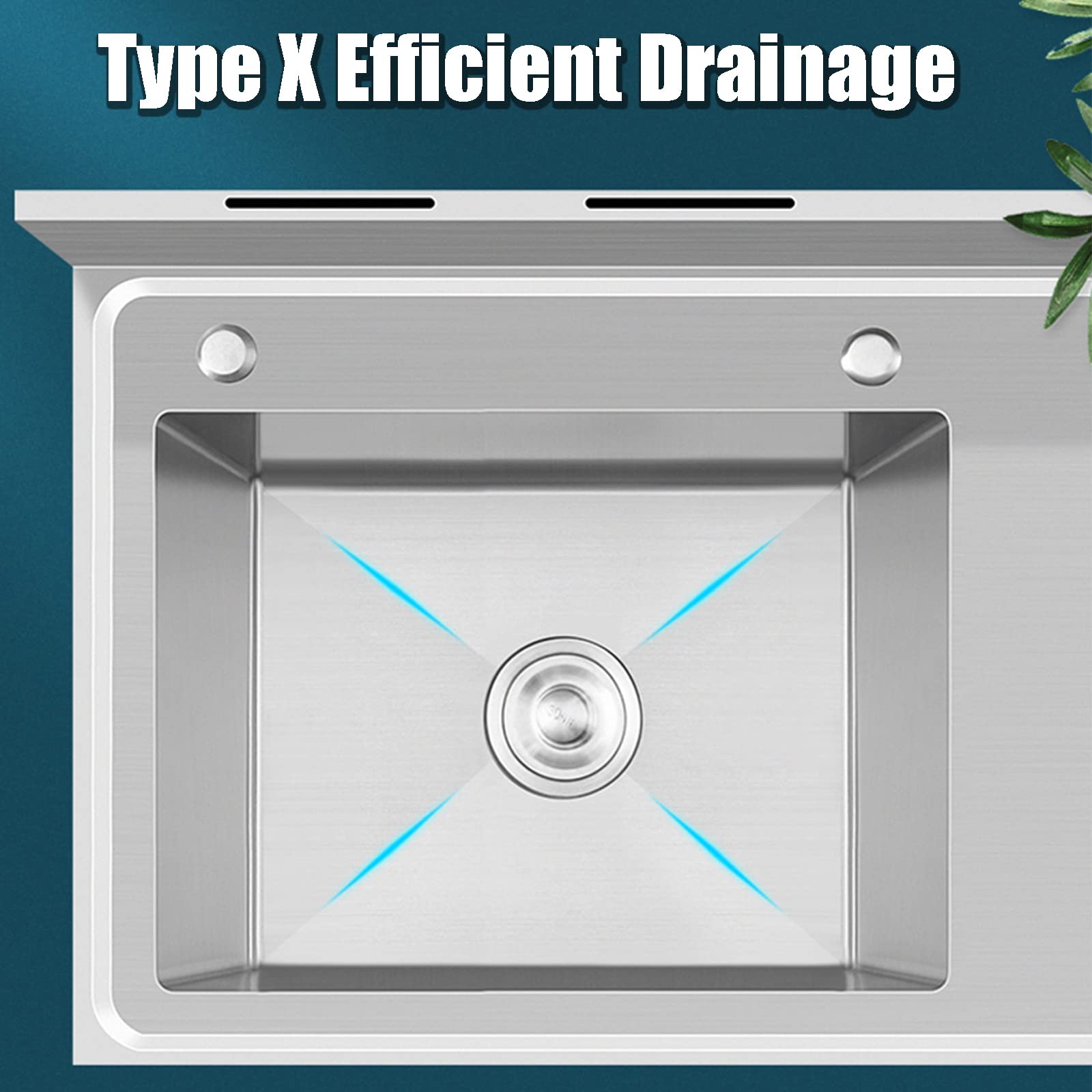 Commercial Restaurant Sink Utility Sink Stainless Steel Free-standing Kitchen Sink Set Single Bowl w/ Faucet & Drainboard for Laundry Garage Camping 120x50x80cm/47.2x19.7x31.5in Left