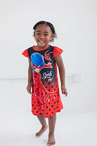 Miraculous Ladybug Little Girls Nightgown Pajamas Black/Red 7-8