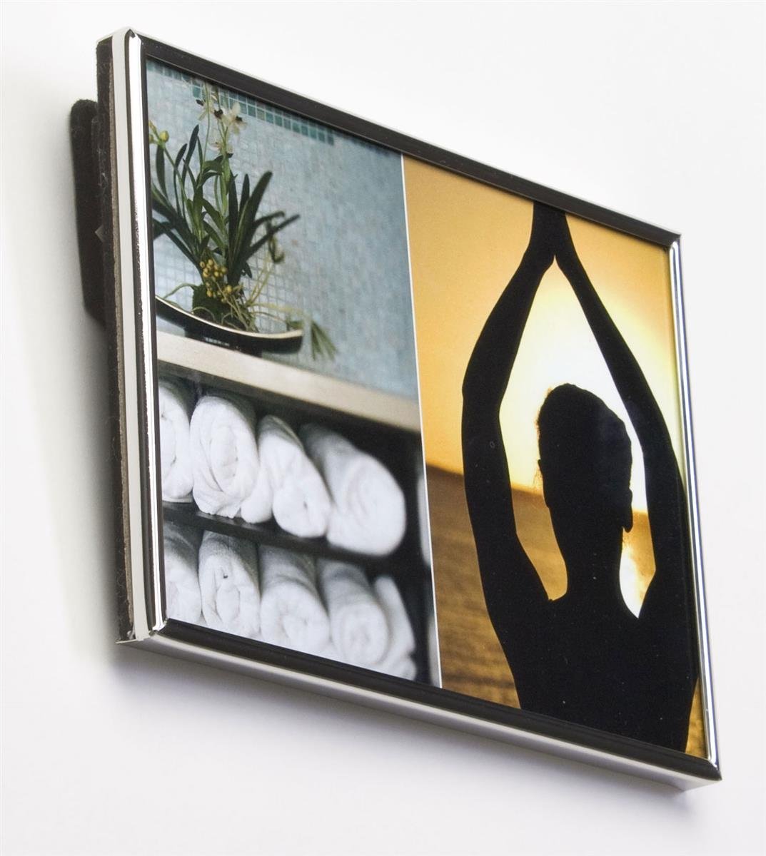 Displays2go EPF57ALSL 5 x 7 Photo Frames Tabletop or Wall Mount Slide-in Backer (Chrome) - Set of 6