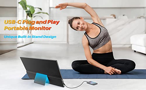 Portable Monitor 17.3" Laptop Screen Extender with Premium Built-in Stand, 1080P FHD HDR Eye Care USB-C Second Monitor for Laptop, IPS HDMI Computer Display for Phone, PC, PS/4/5, Xbox, Switch