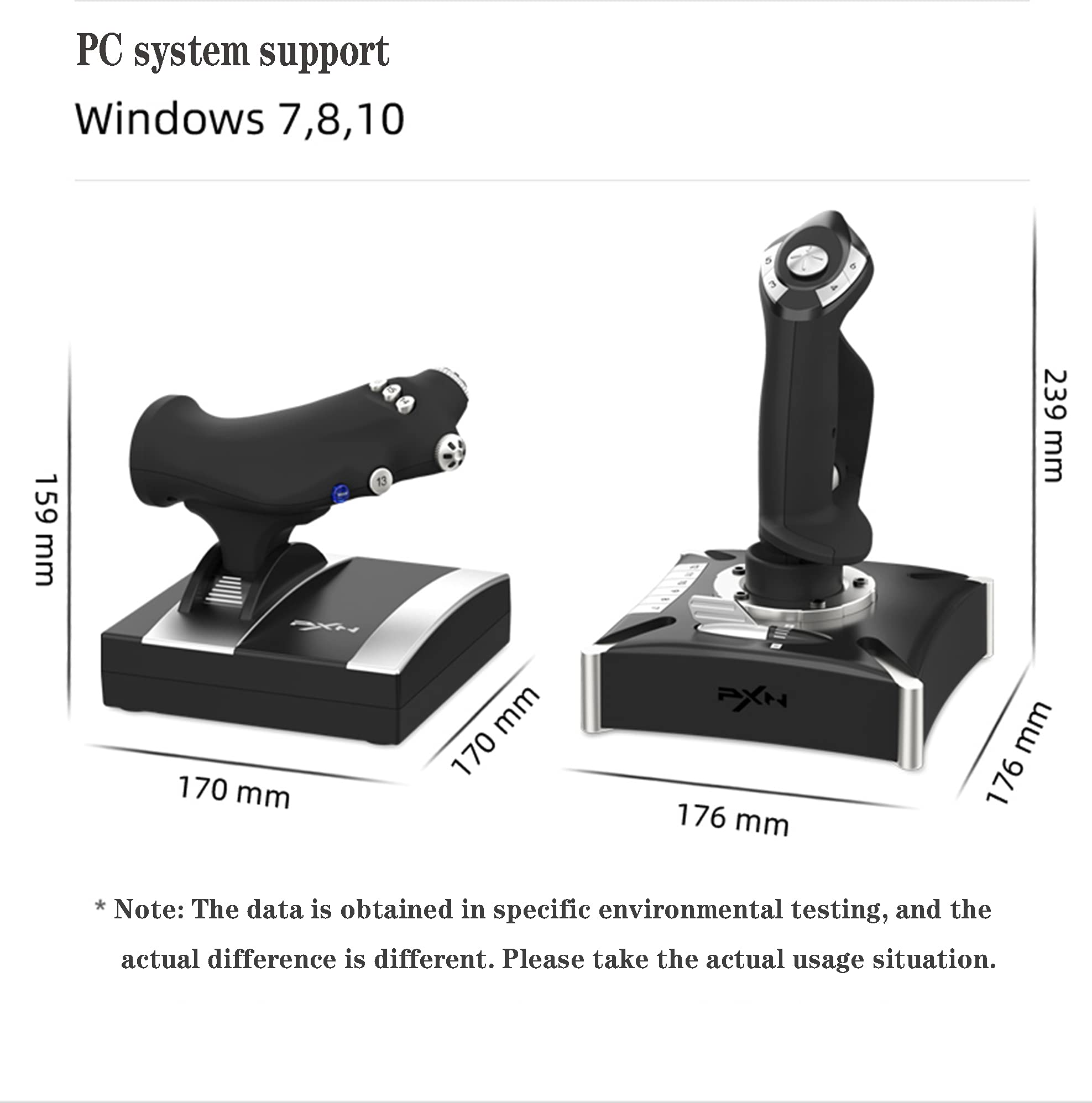PXN-2119Pro Flight simulator controls Flight Stick with Vibration for PS4/xbox one/xbox Series X/S PC Windows 7/8/10/11(Not Support Mac Systems PS3/ PS5/xp/vista)Original handle guide