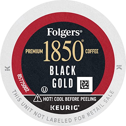 Folgers 1850 Black Gold Dark Roast Coffee, 60 Keurig K-Cup Pods
