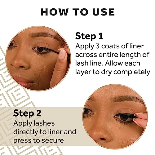 Eylure PROMAGNETIC Eyeliner & Lash Kit, No 007 Natural Fiber Eyelashes, Black