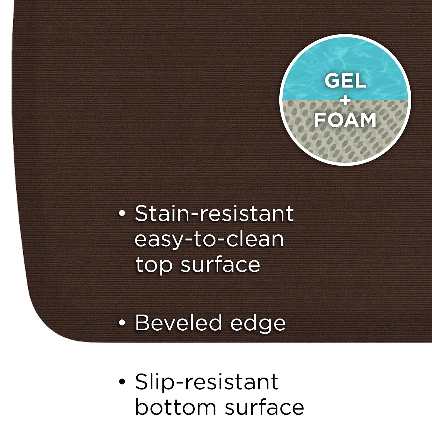 GelPro Elite Premium Gel + Foam 3/4" Thick Anti-Fatigue Floor Mat-Grasscloth-Java, 20" x 72"