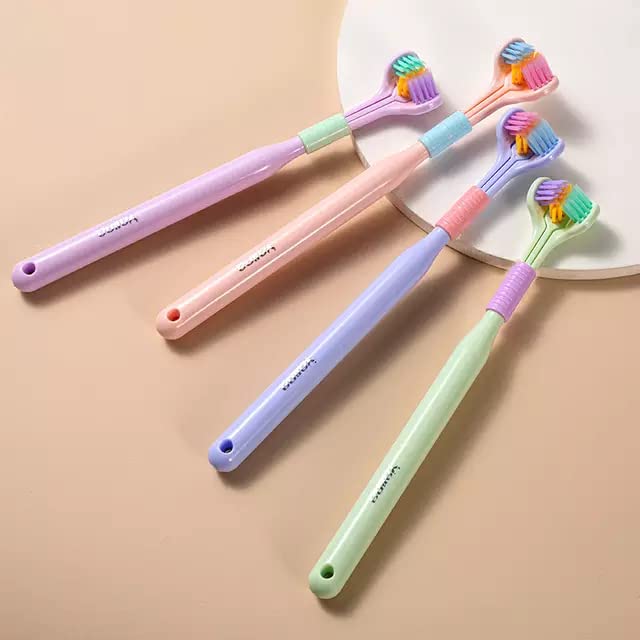 Green 3-Sided Triple Angle Toothhugger Training Toothbrush, Ultra Soft Bristles, Toddler and Autistic Oral Care for 1 Year and Up