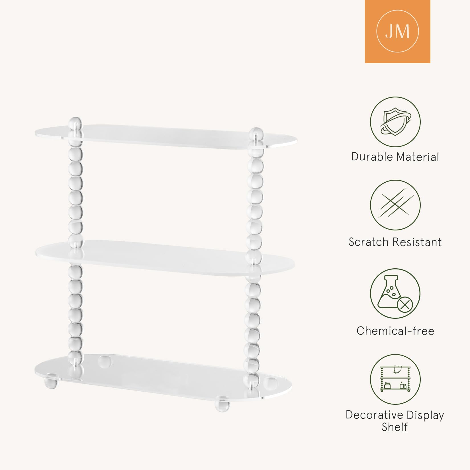 La Jolie Maison 2 Tier Rectangle Bathroom Counter Organizer, Skincare Acrylic Organizer with Stainless Screw, Cosmetic Makeup Organizer, Perfume Organizer for Dresser Vanity Tray