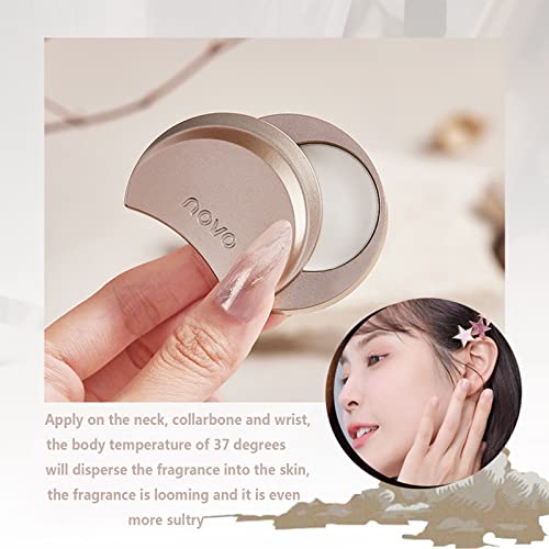 Grospe 3PCS Solid Balm Moon Solid Perfume Portable Pocket Balm Perfume Perfect for Travel Use Natural Fragrance Perfume for Men and Women (01# 02# 03#)