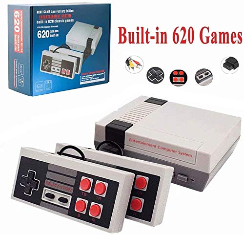 Game Console Mini TV 620 Games Classic Family TV Portable Console Game System Retro Portable Console with Dual Controller, Bring You Happy Childhood Memories