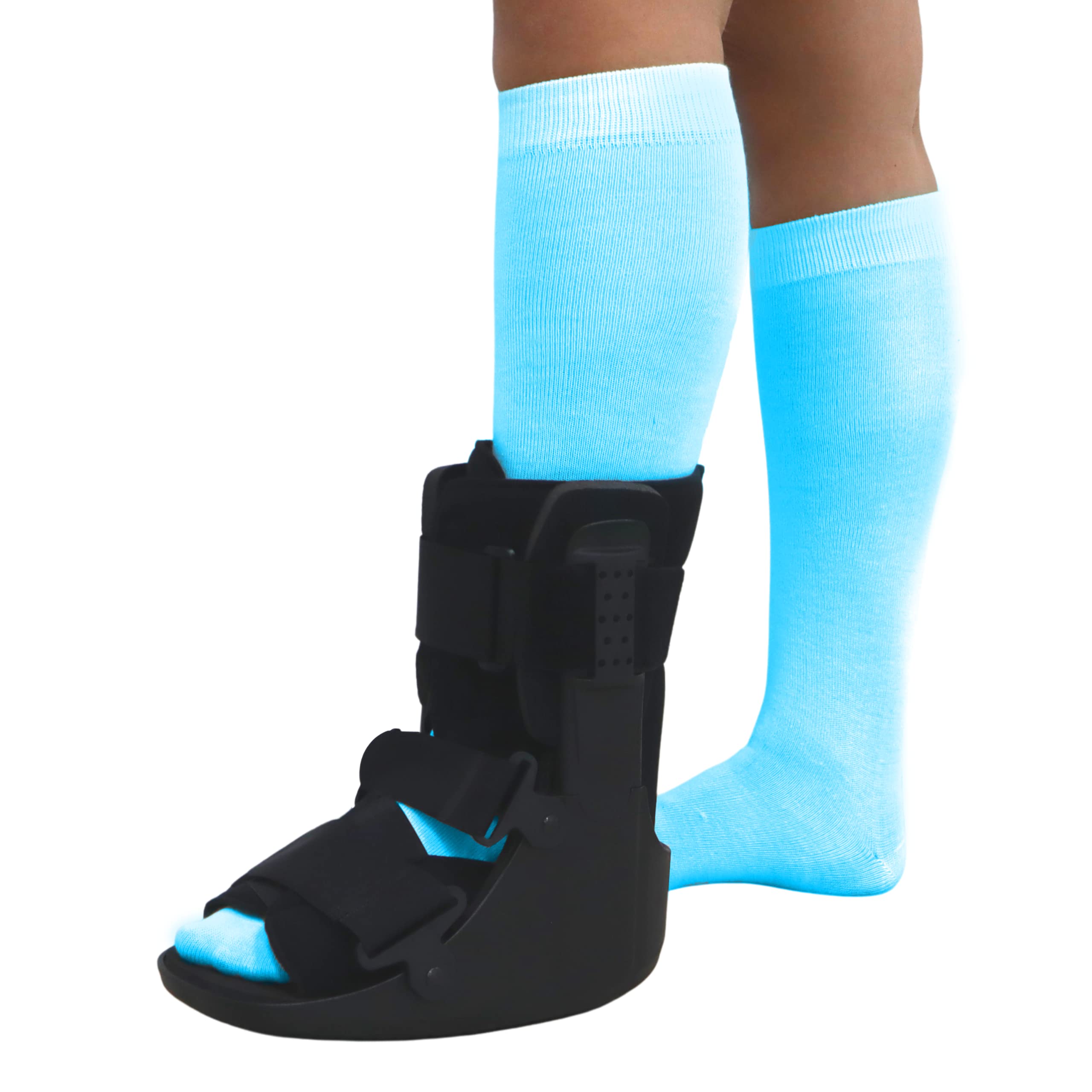 DMEforLess Low Top Non Air Medical Walking Boot - Ankle Brace and Foot Brace for Stress Fracture Support - Post OP Shoe for Broken Toe, Achilles Tendonitis Relief, Sprained Ankle Support (Small)