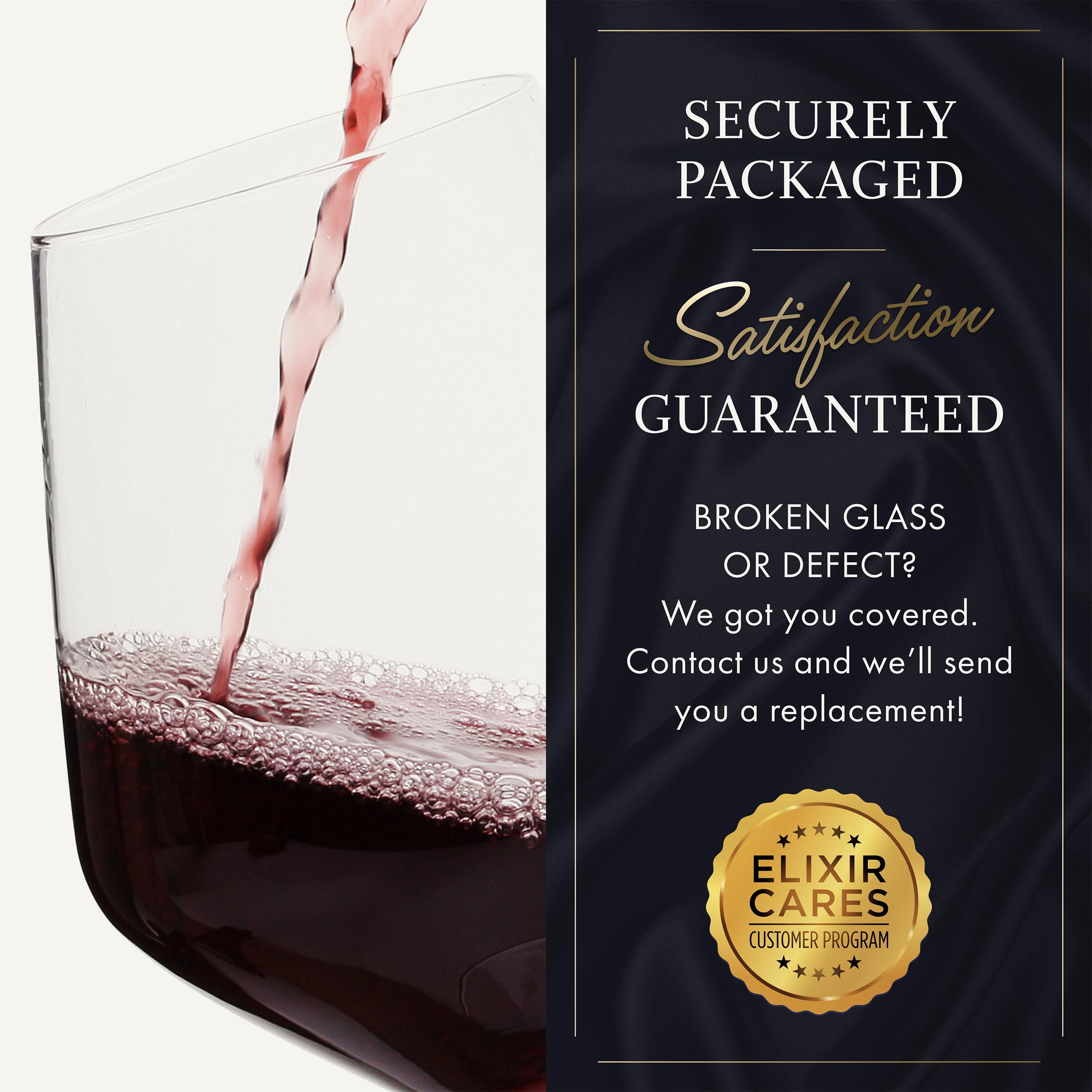 ELIXIR GLASSWARE Red Wine Glasses – Set of 4 Hand Blown Large Wine Glasses – Long Stem Wine Glasses, Premium Crystal – Wine Tasting, Wedding, Anniversary, Christmas – 22oz, Clear