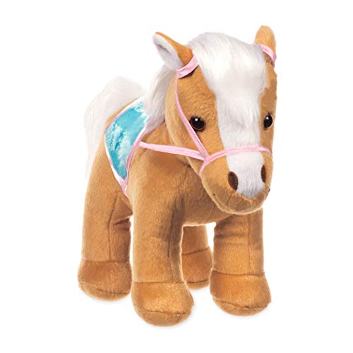 Pucci Pups β Beige Horse with Blue Stripes and Pink Pony Bag (ST8274Z) 10 inches