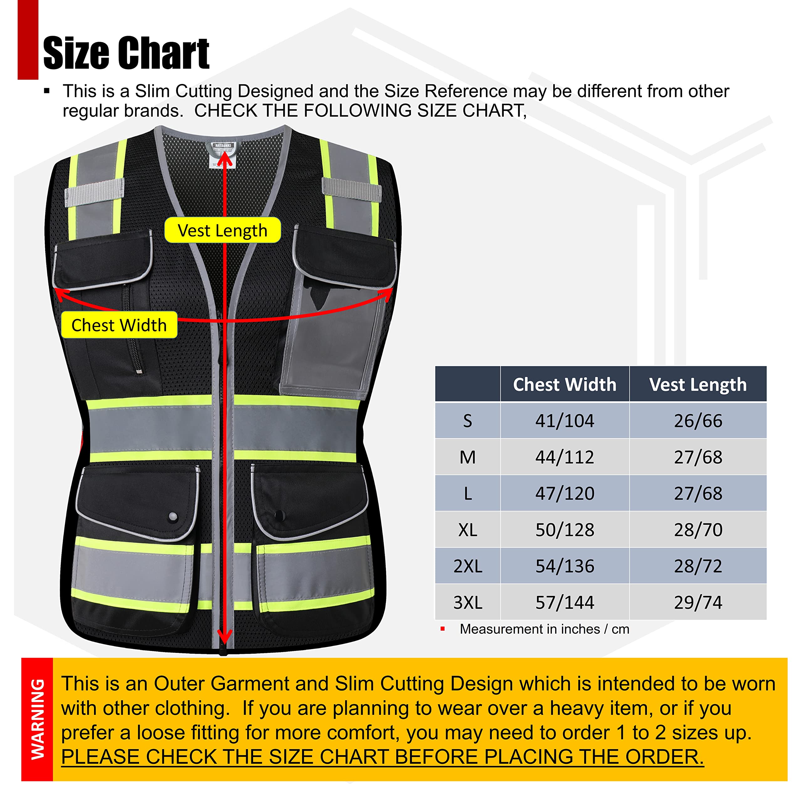 HATAUNKI High Visibility Reflection Black Mesh Safety Vests with 9 Pockets and Front Zipper, hi vis safety vest for Women, Meets ANSI/ISEA Standards(Black-16,X-Large)
