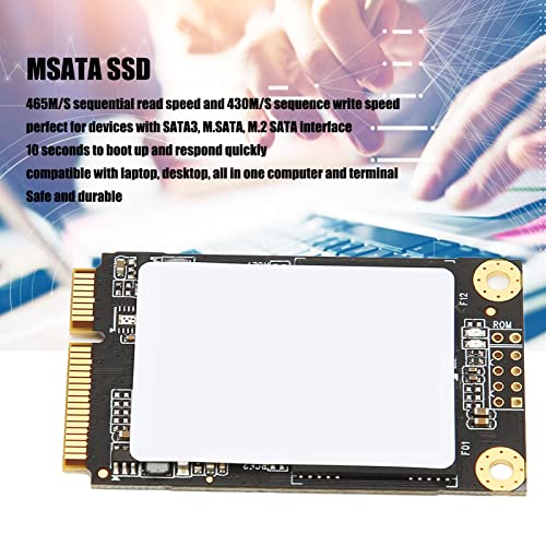 Garsentx 512GB MSATA SSD, 512GB Internal Solid State Drive High Performance Hard Drive for Desktop Laptop Mini PC SATA III 465M/S,512G mSATA 512GB Internal Solid State Drive