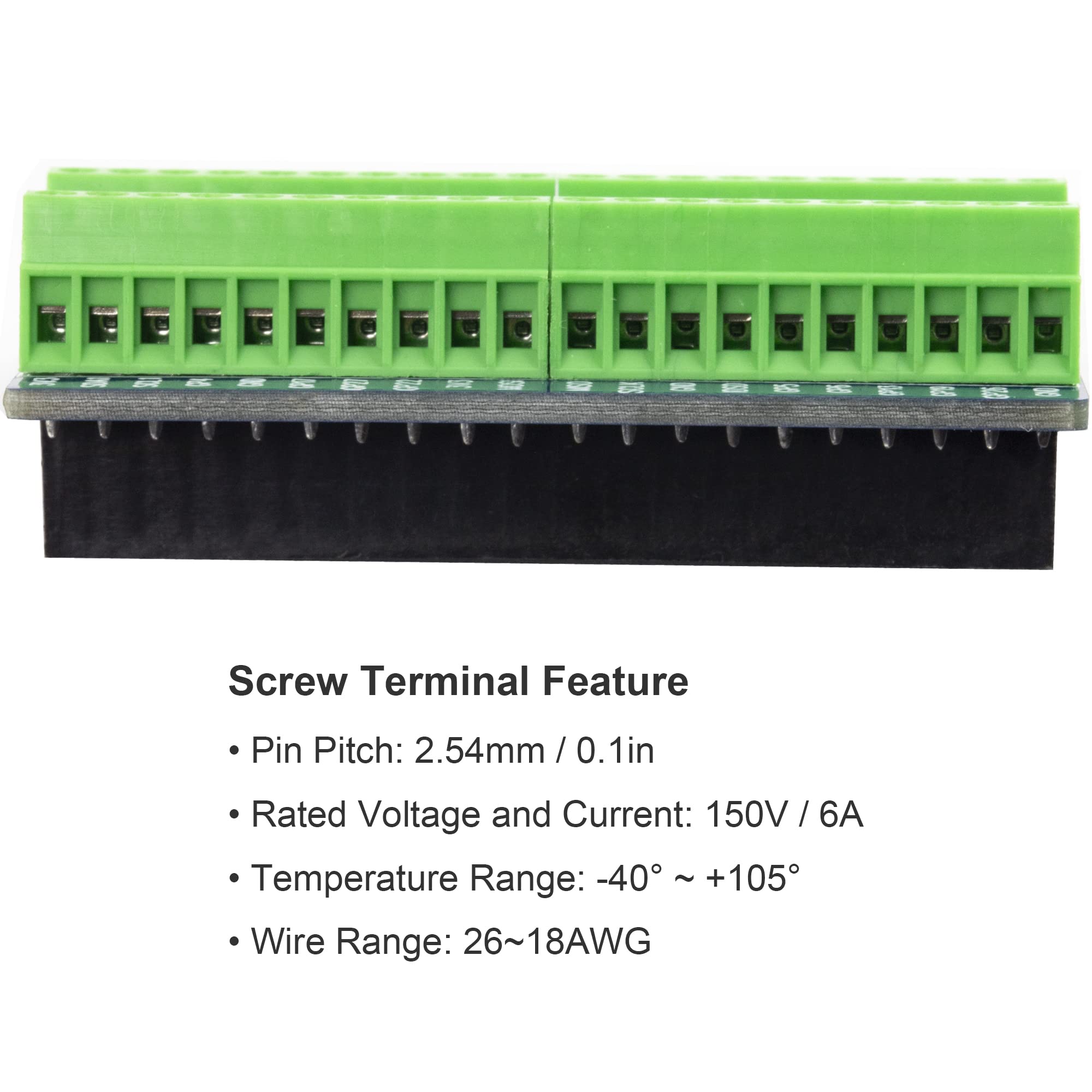 for RPi Pi IO GPIO Terminal Blocks Breakout Board 40Pin 2.54mm / 0.1" Mini Terminal Expansion Board for Raspberry Pi 5 4B 3B+ 3B 2B Zero Zero W