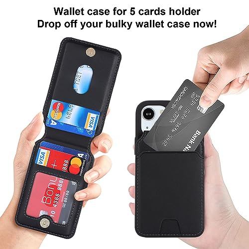 Ｈａｖａｙａ for iPhone 13 Mini Magsafe Case Compatible iPhone 13 Mini Wallet Case with Card Holder iPhone 13 Mini case magsafe Compatible Wallet Phone Cover Detachable 2-in-1 for Women and Men-Black