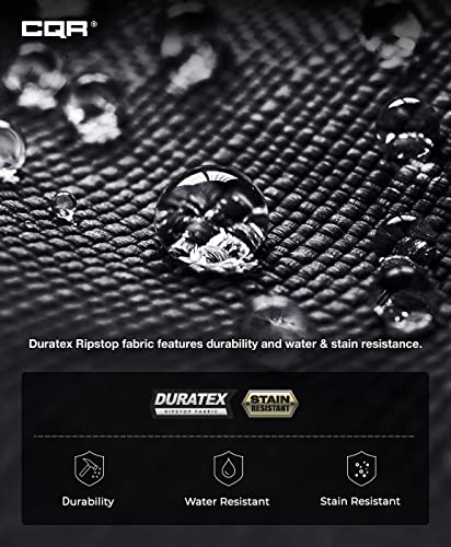 CQR Men's Tactical Pants, Water Resistant Ripstop Cargo Pants, Lightweight EDC Work Hiking Pants, Outdoor Apparel, Duratex Mag Pocket Black, 30W x 32L