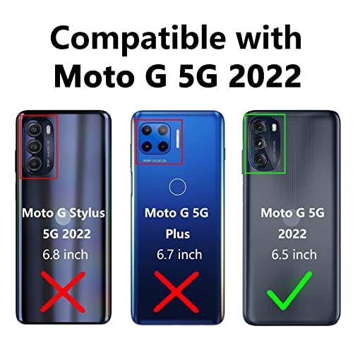 SKTGSLAMY Moto G 5G 2022 Case: Military-Grade Drop Tested, Magnetic Kickstand, Car Mount, Screen Protector - Blue