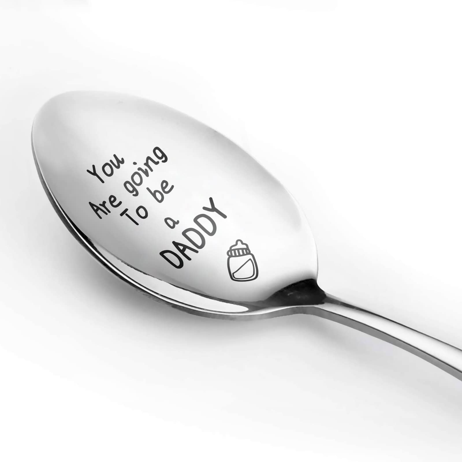 Engraved Stainless Steel Spoon with gift box, You Are Going To Be a Daddy, Pregnancy Reveal Gifts Announcement Spoon Ice cream Spoon For Husband Valentine's day