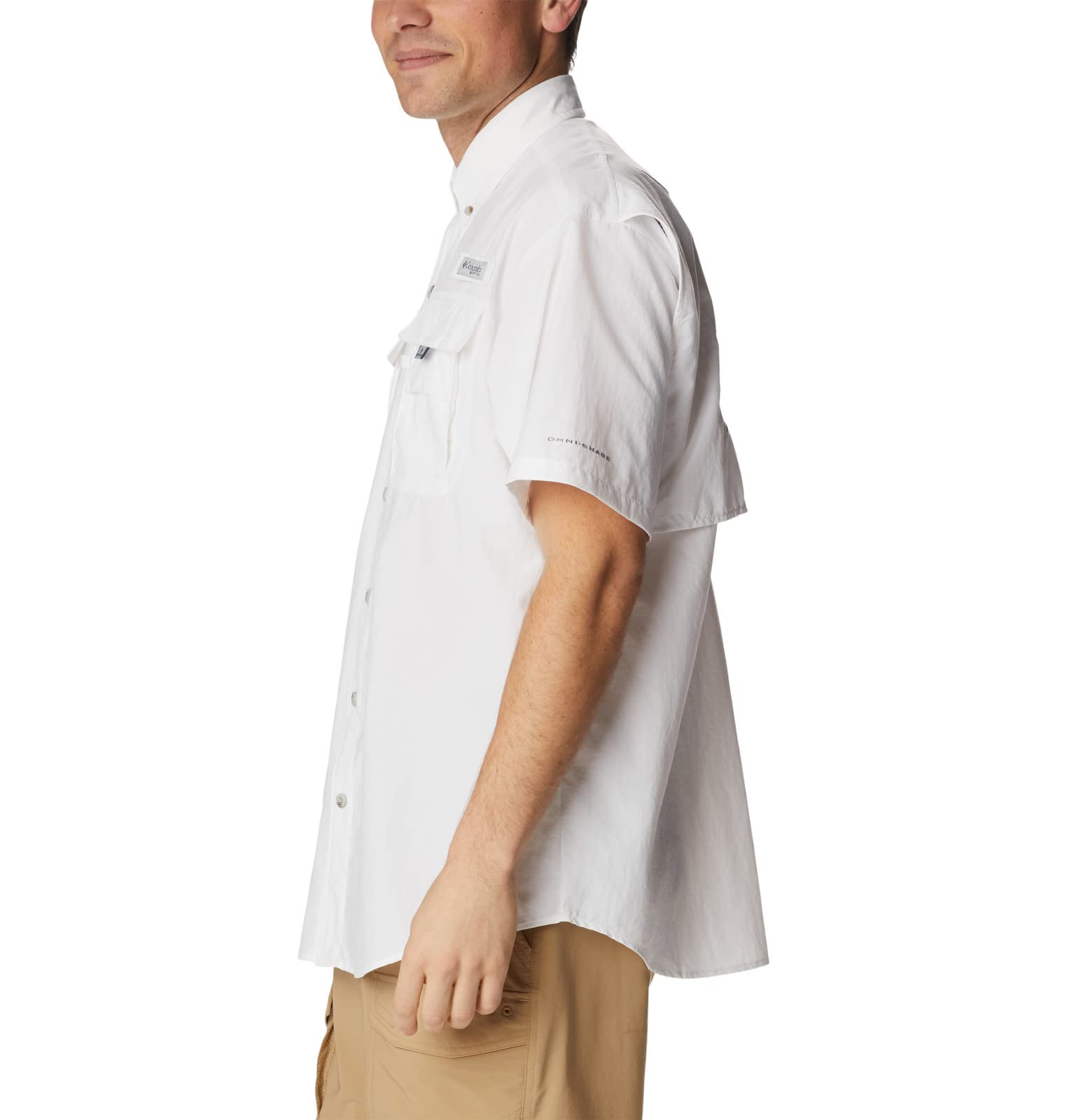 Columbia Men's Bahama Icon Short Sleeve Shirt, White/Rum Runner Graphic, X-Large