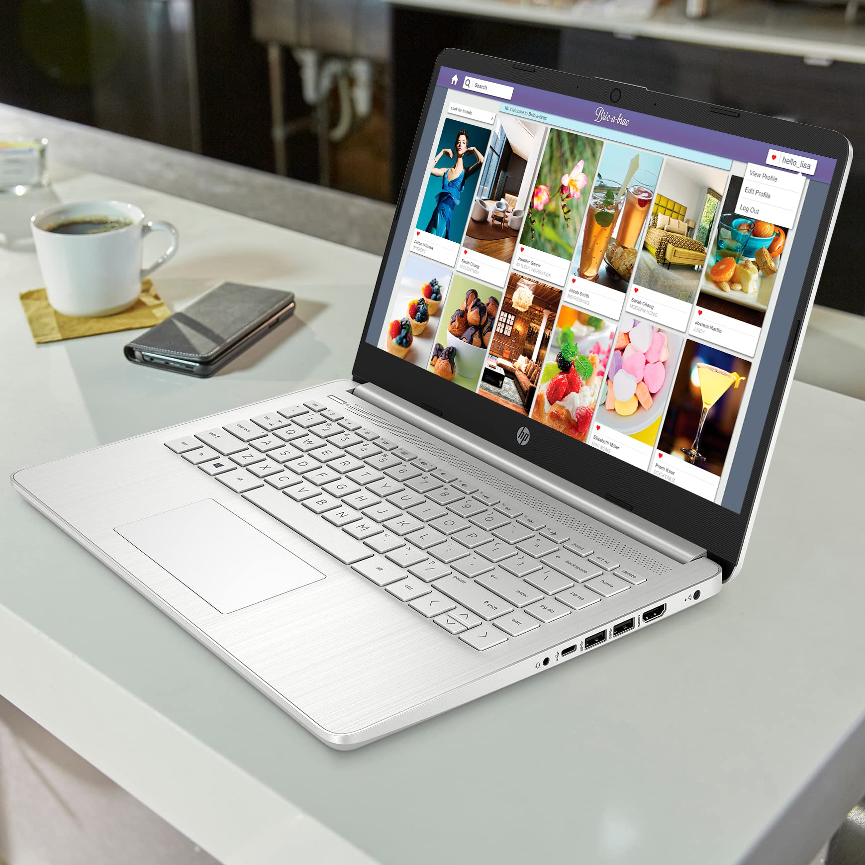 HP 14 14" FHD Laptop Computer, AMD Ryzen 3 3250U up to 3.5GHz (Beat i3-10110U), 32GB DDR4 RAM, 1TB SSD, 802.11AC WiFi, Bluetooth 4.2, Webcam, Type-C, Silver, Windows 11 S, BROAG Cable