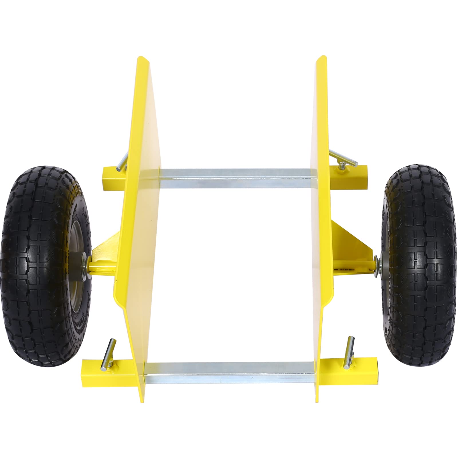 Heavy Duty Panel Dolly, Adjustable Door Dollys with Wheels, 2 8" Pneumatic Wheels 600LBS Load Bearing for Drywall Sheet Heavy Appliance&Material Handling All Terrain Moving Cart Panel Dolly - Yellow