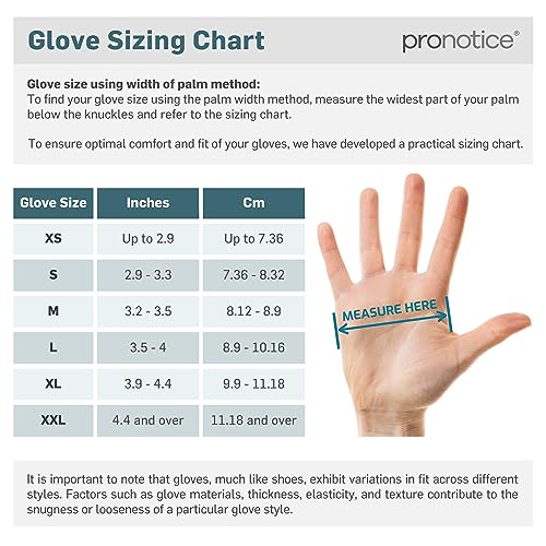 Pronotice Disposable Nitrile Glove, Blue, General Purpose, PowderFree, Food Safe, Cleaning, Latex-Free, Full Case 1000 Gloves (Large)