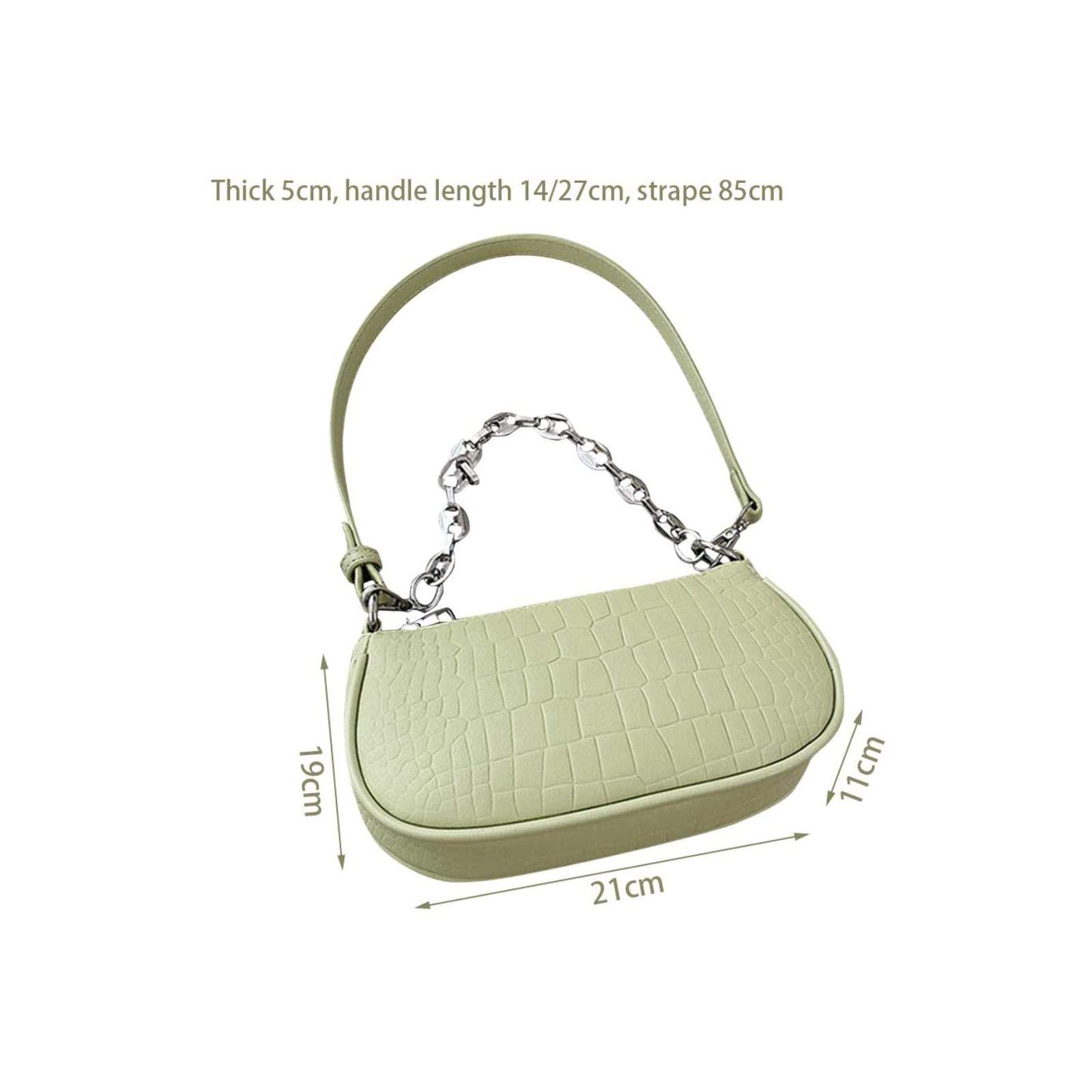 Small Pu Shoulder Bag, Crocodile Pattern Handbag Zipper, Retro Women