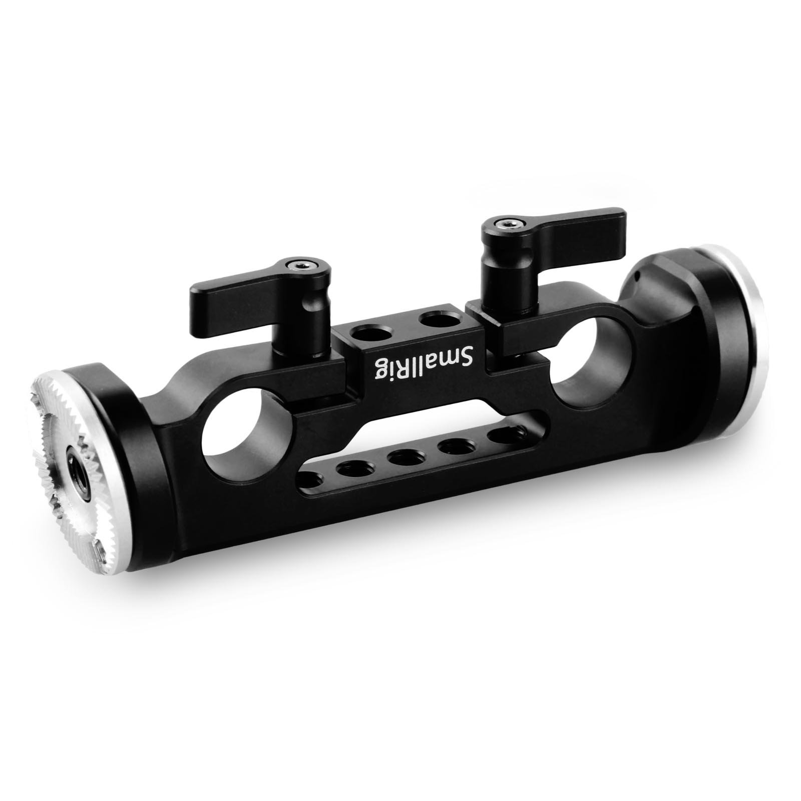 SMALLRIG Camera Extension Arm Connector 15mm Dual Rod Clamp with Rosette (M6, 31.8mm) for Camera Shoulder Support -1898