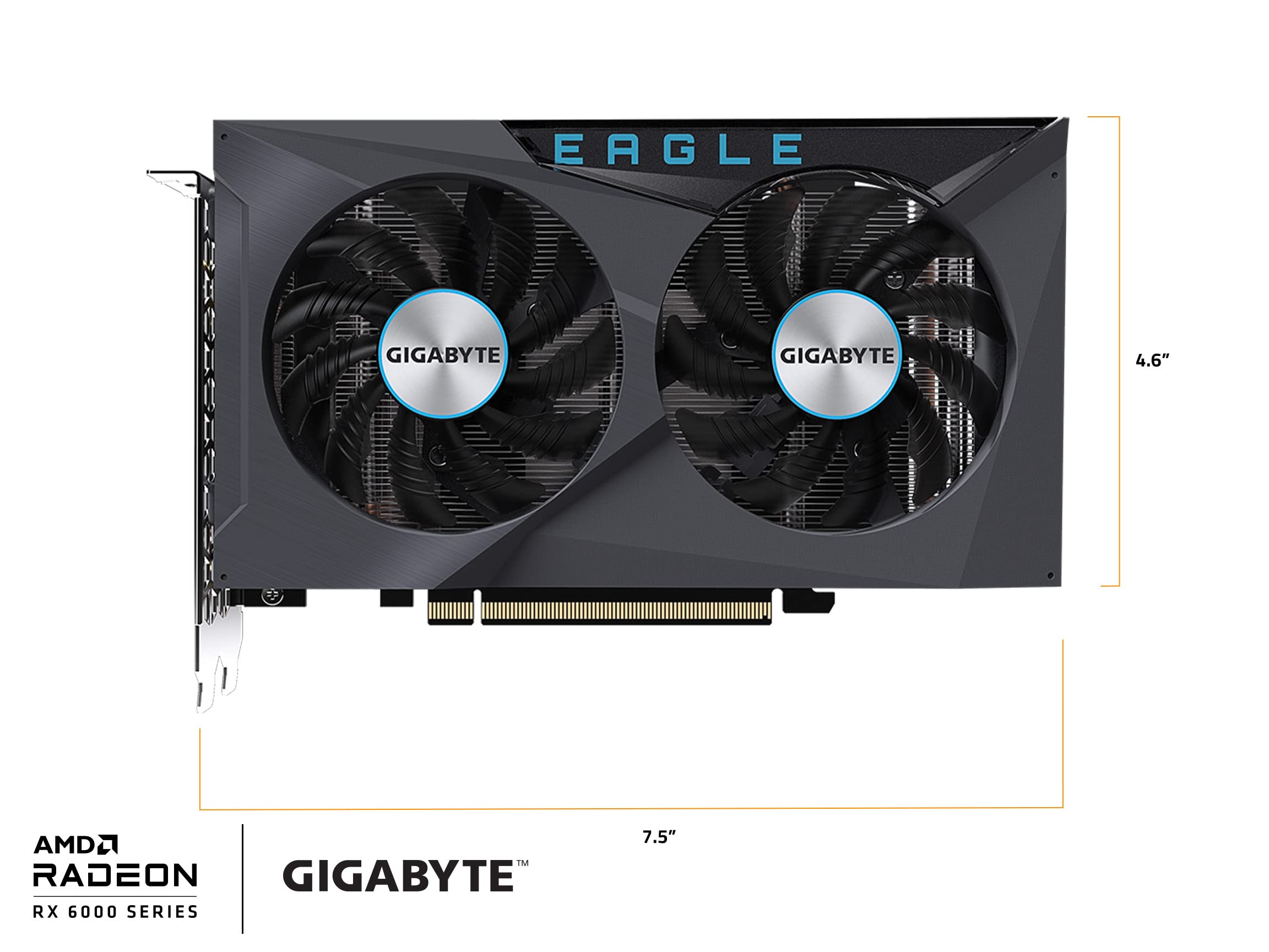 Gigabyte Radeon RX 6400 Eagle 4G Graphics Card, WINDFORCE 2X Cooling System, 4GB 64-bit GDDR6, GV-R64EAGLE-4GD Video Card