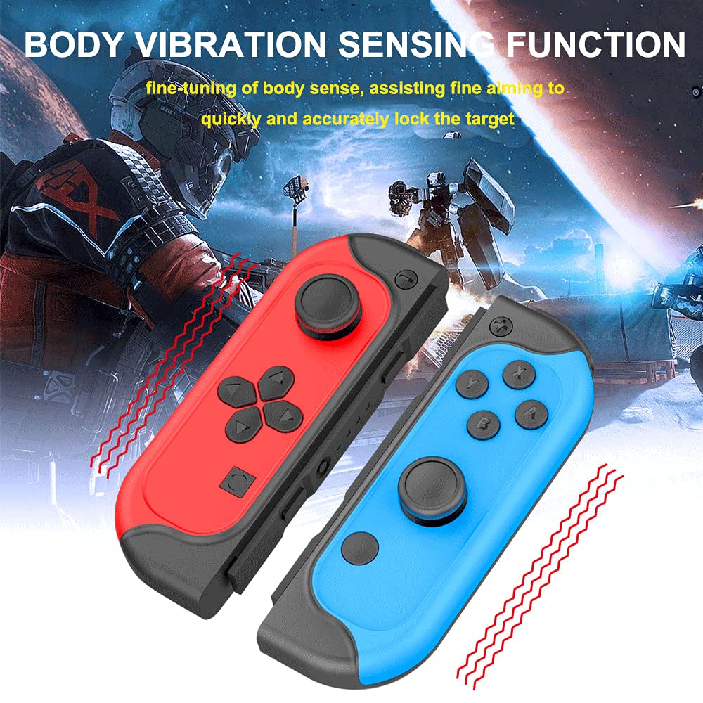 EJGAME Wireless Switch Joy Pad Controller, Left and Right Controllers Compatible with Switch as a Joy Pad Controller Replacement-Red and Blue