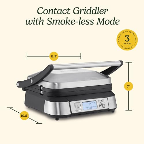 Cuisinart GR-6S Contact Griddler with Smoke-Less Mode