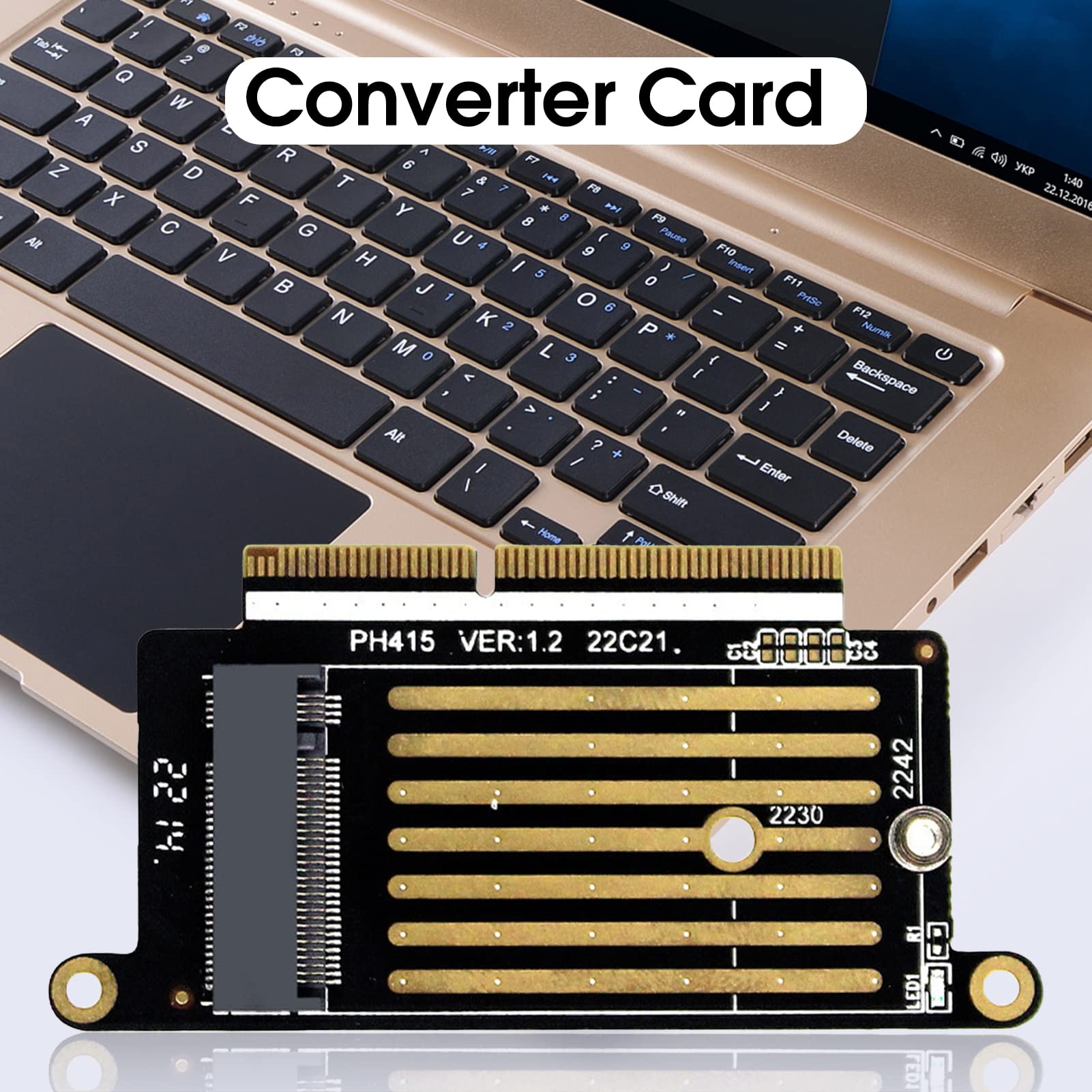 GreBest Adapter Card Indeformable Widely Compatible Practical SSD to NGFF M.2 MKey NVME Hard Drive Converter Card