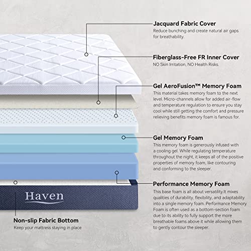 Vyfipt King Size Memory Foam Mattress 14 Inch Bed in a Box Gel AeroFusion Memory Foam Cooling Medium Firm Hybrid Mattress - Breathable - No Box Spring Needed β King,14 Inch