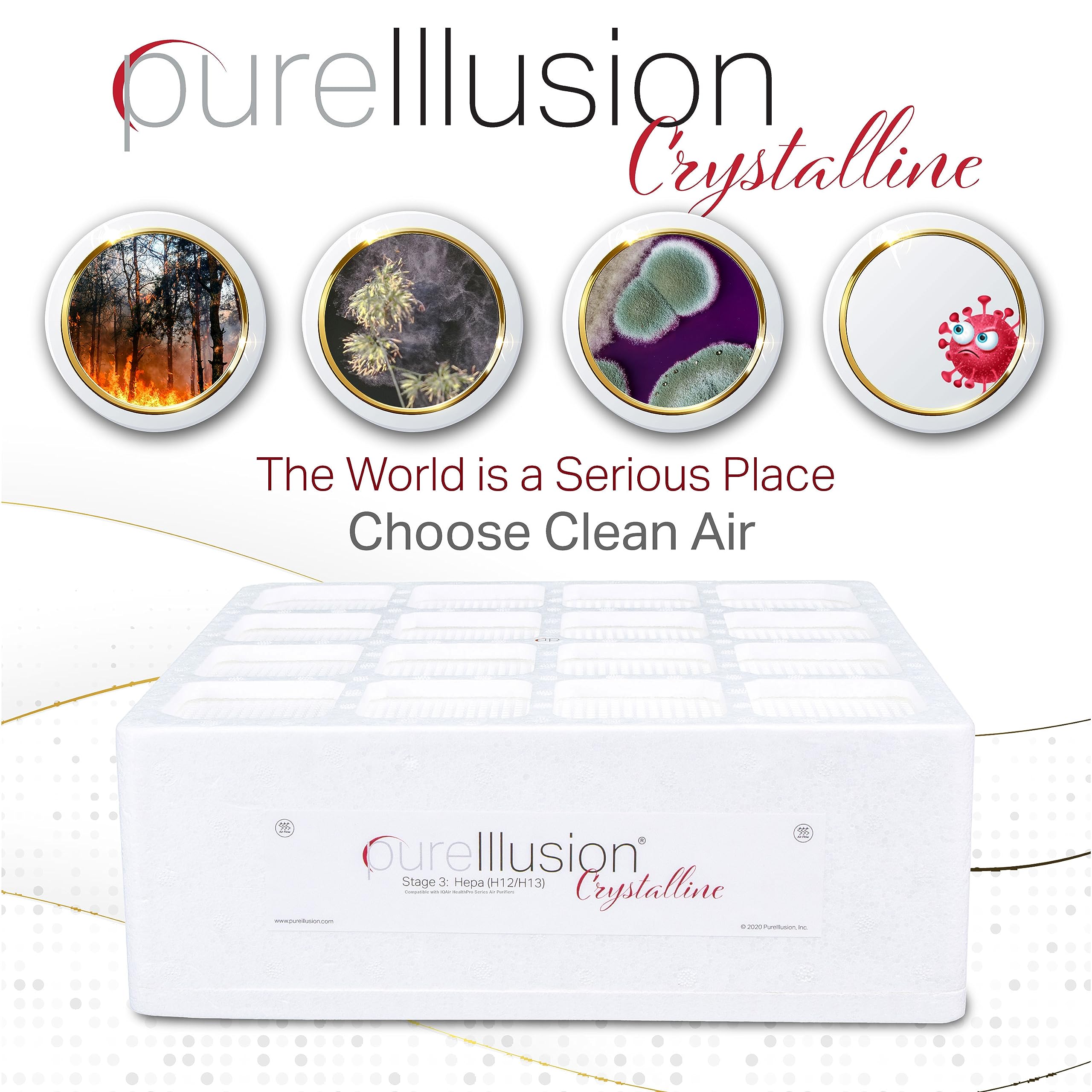 PureIllusion Scientifically Tested HEPA Filter for IQAir HealthPro Series Air Purifier - Ultra Premium Filter fits HyperHepa Module - Genuine Crystalline True Hepa Filter
