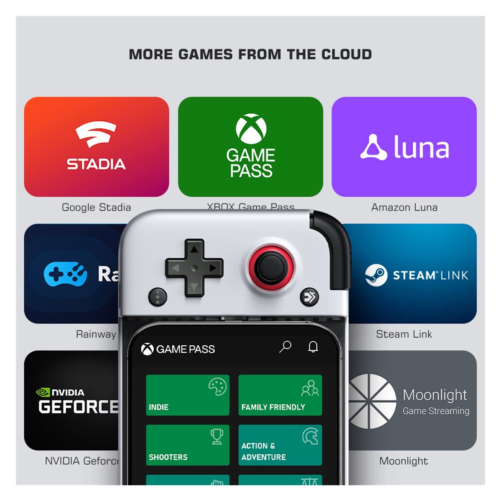 HEBBES GS X2 Gamepad Game Controller Joystick Compatible with Cellphone Cloud Gaming Xbox Game Pass, Stadia, GeForce Now, XCloud, Luna,Rainway (Color : Lightning Version)