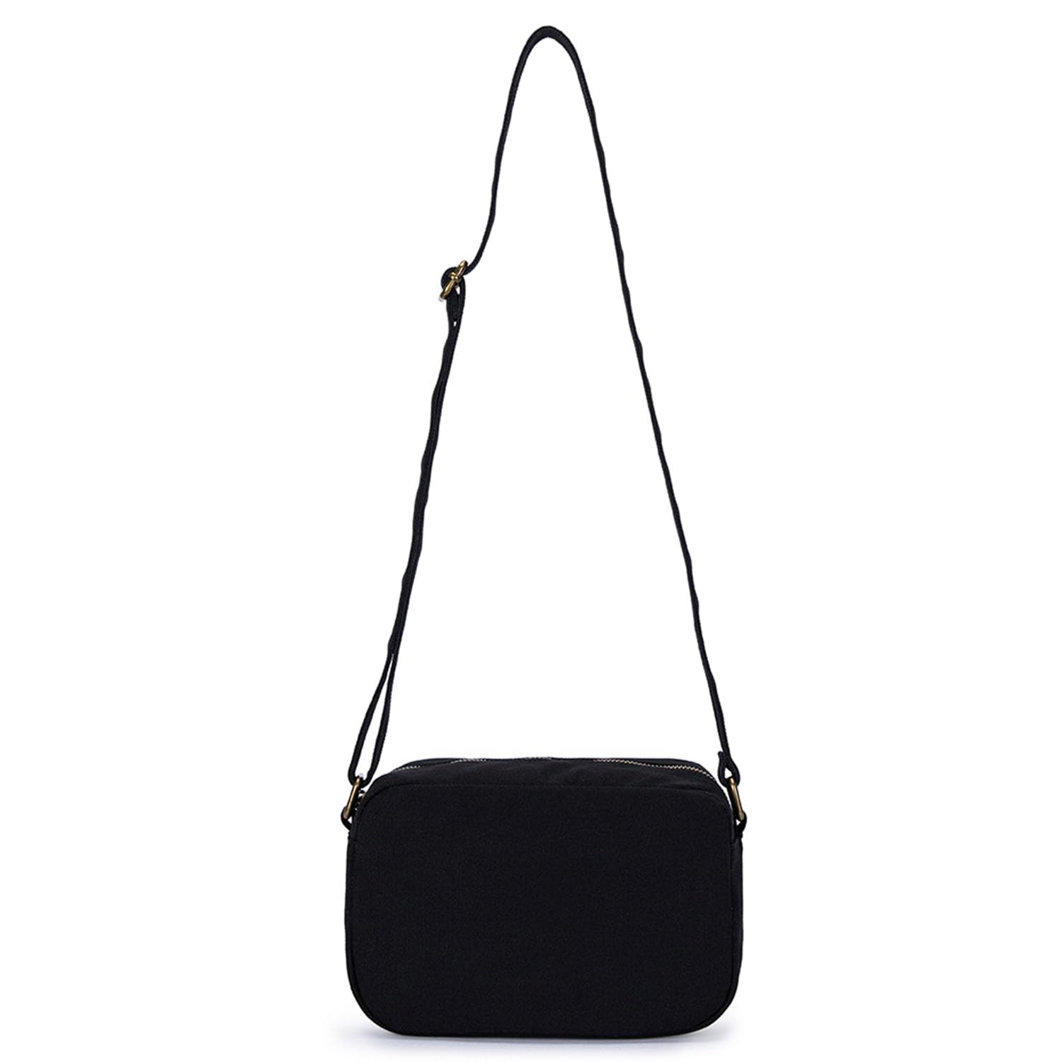 YONBEN Square Crossbody Bag with Adjustable Length Women Cotton Canvas Casual Shoulder Work Bag (Black)