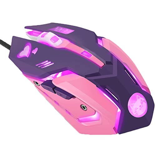 GreenPoster Computer Mice for Laptop Mouse Gaming Pointing Device Wired Silent Luminescent Cute photoelectric,Purple,135x70x40mm