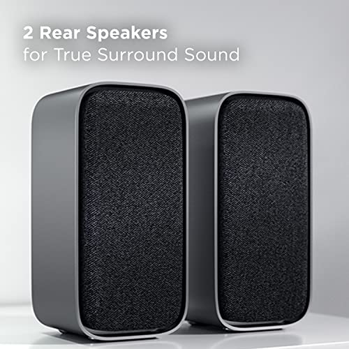 TCL 5.1ch Sound Bar with Wireless Subwoofer (Q6510, 2023 Model), Dolby Audio, DTS Virtual:X, 430W, Built-in Center Channel Speaker, 2 Rear Surround Sound Speakers, Wall Mount/HDMI Cable Included,Black