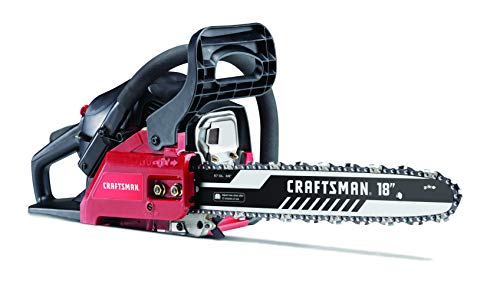 CRAFTSMAN S185 42cc 2-Cycle 18-Inch Lightweight Gas Powered Chainsaw and Automatic Chain Oiler, Liberty Red