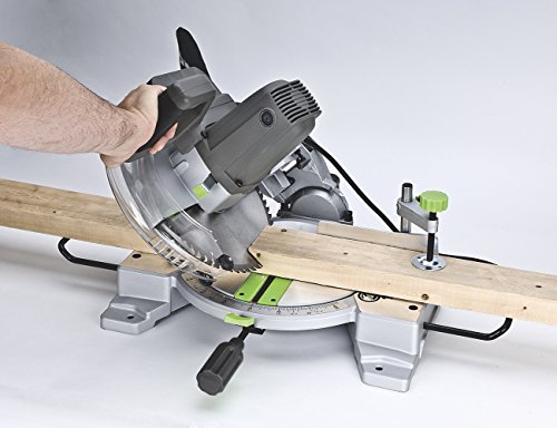 Genesis GMS1015LC 15-Amp 10-Inch Compound Miter Saw with Laser Guide and 9 Positive Miter Stops , Gray