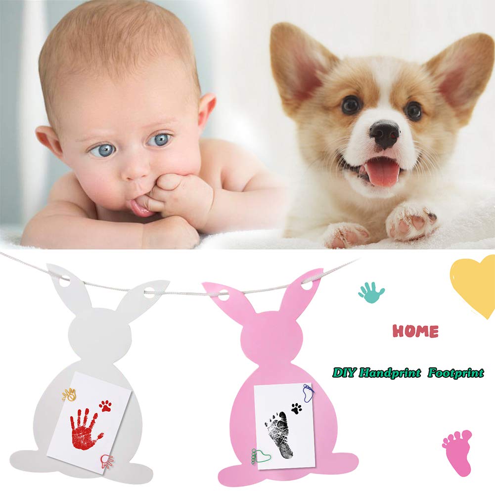 Clean Touch Ink Pad for Baby Handprints and Footprints, PChero Inkless Print Kit for Family Keepsake Newborn Shower Gifts - 2 Packs